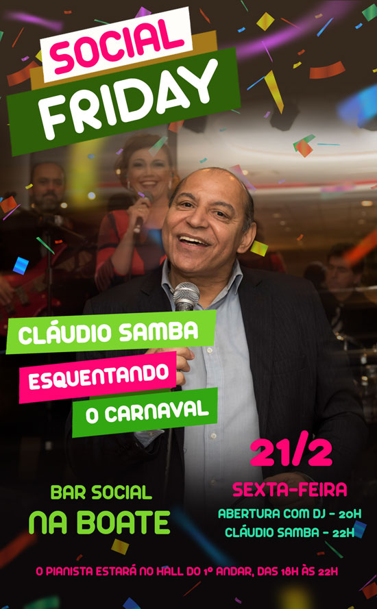 Social Friday Cláudio Samba esquentando o Carnaval - 2020 | Club ...